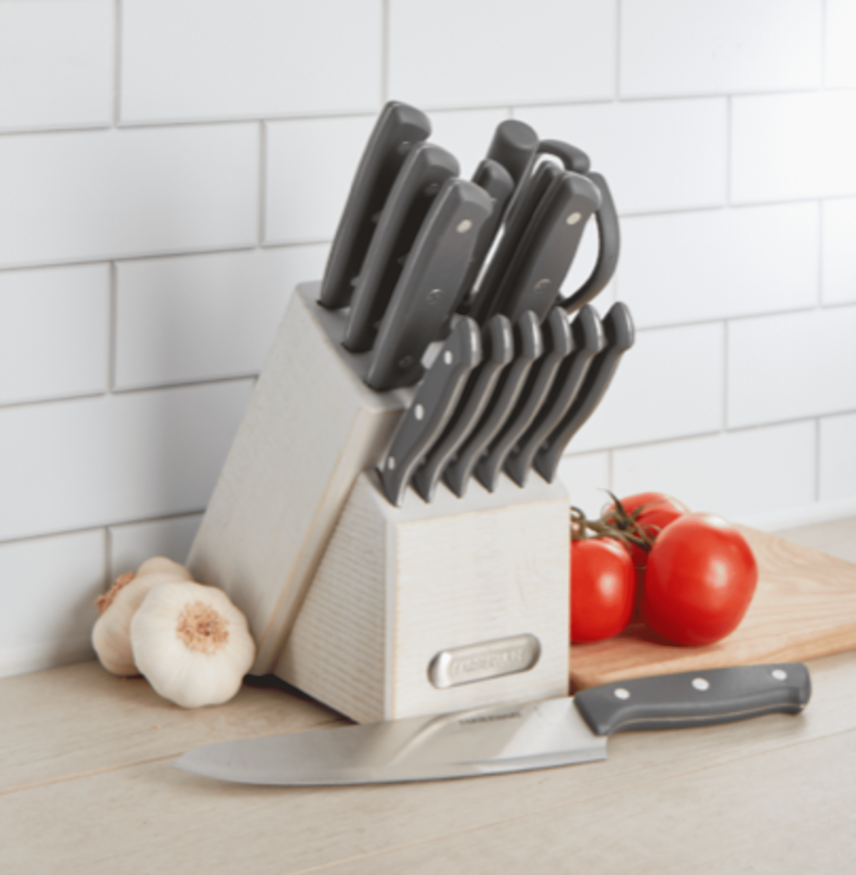 Farberware 15-piece Triple Rivet White Wash Knife Block Set – Jamestown ...